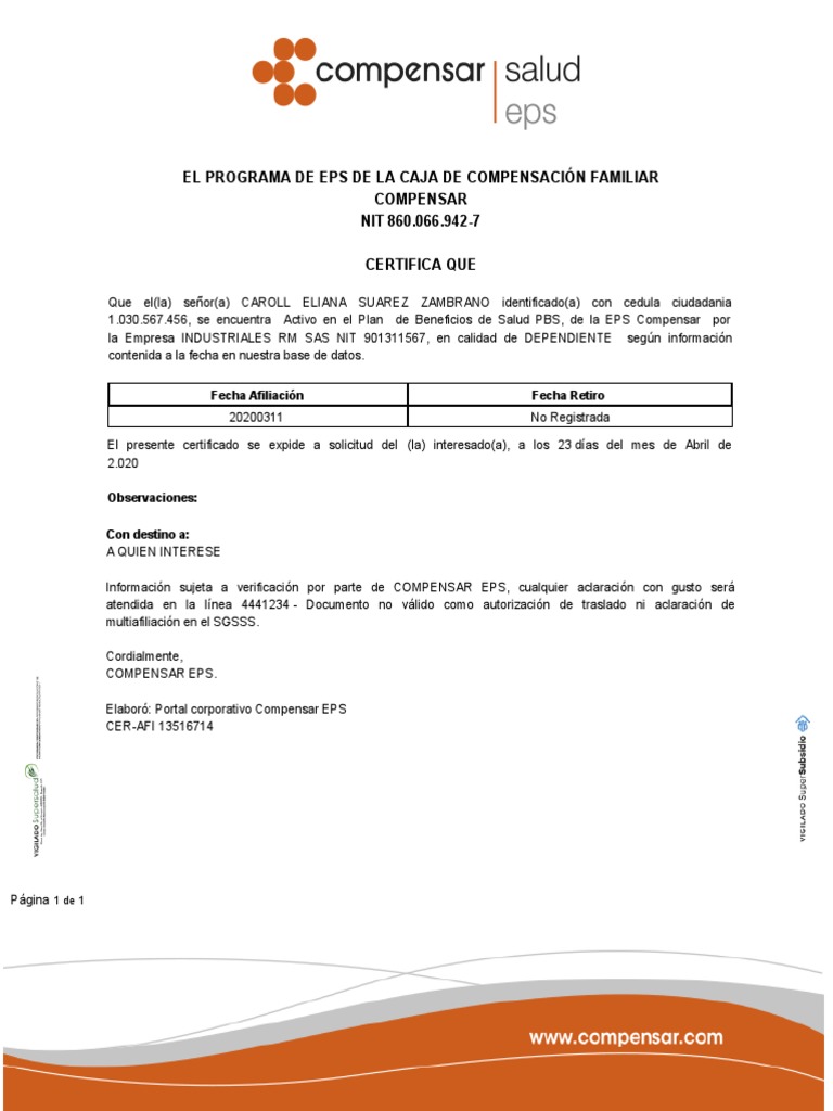 Activo Compensar PDF | PDF