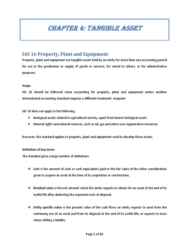 Chapter 4 - Tangible Assets | PDF | Depreciation | Fixed Asset