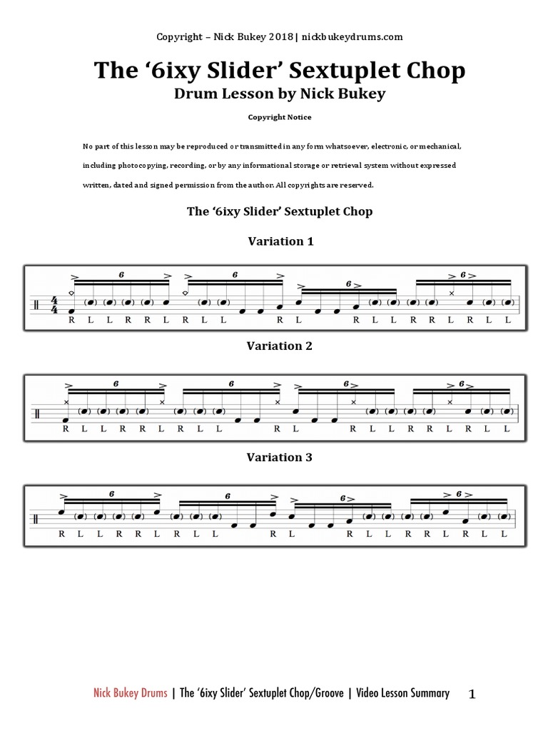 The '6ixy Slider' Sextuplet Chop PDF | PDF