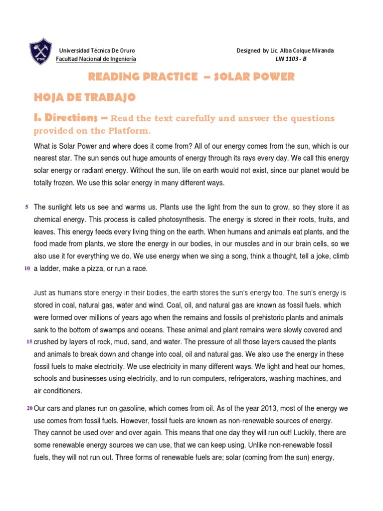 Reading Comprehension | PDF | Energy Development | Renewable Energy