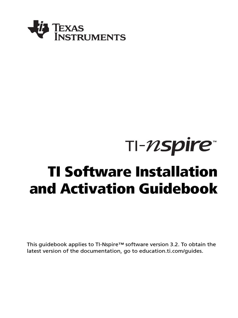 TI-Nspire Installation Guidebook EN GB PDF | PDF | Installation ...