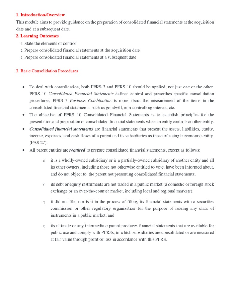 Module 4 BASIC CONSOLIDATION PROCEDURES | PDF | Consolidation (Business ...