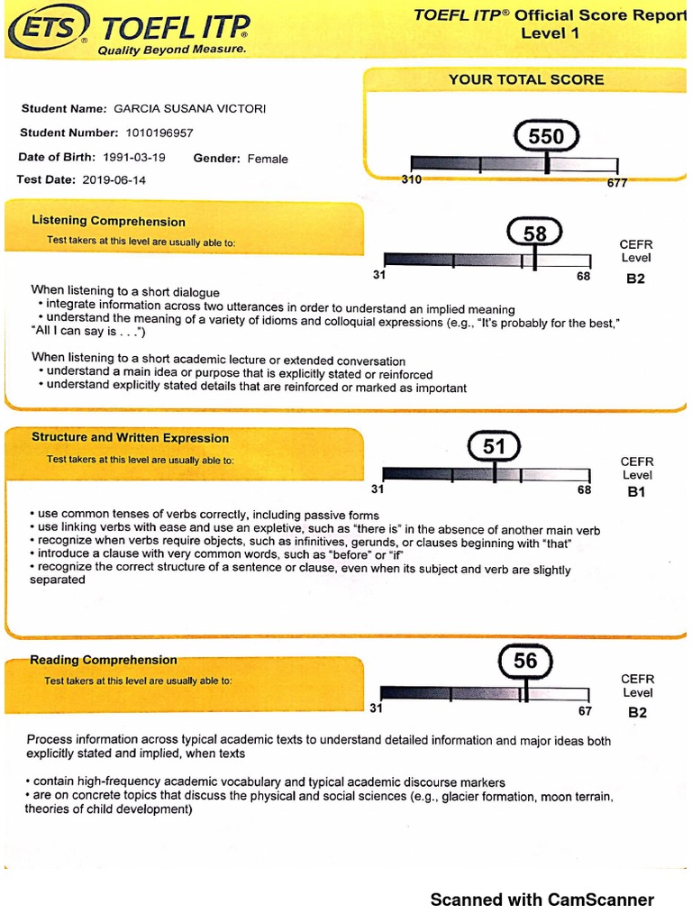 Toefl Itp | PDF