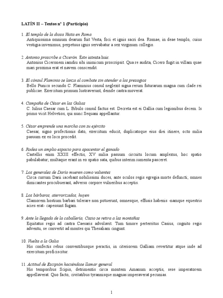 Textos para Latín II | PDF