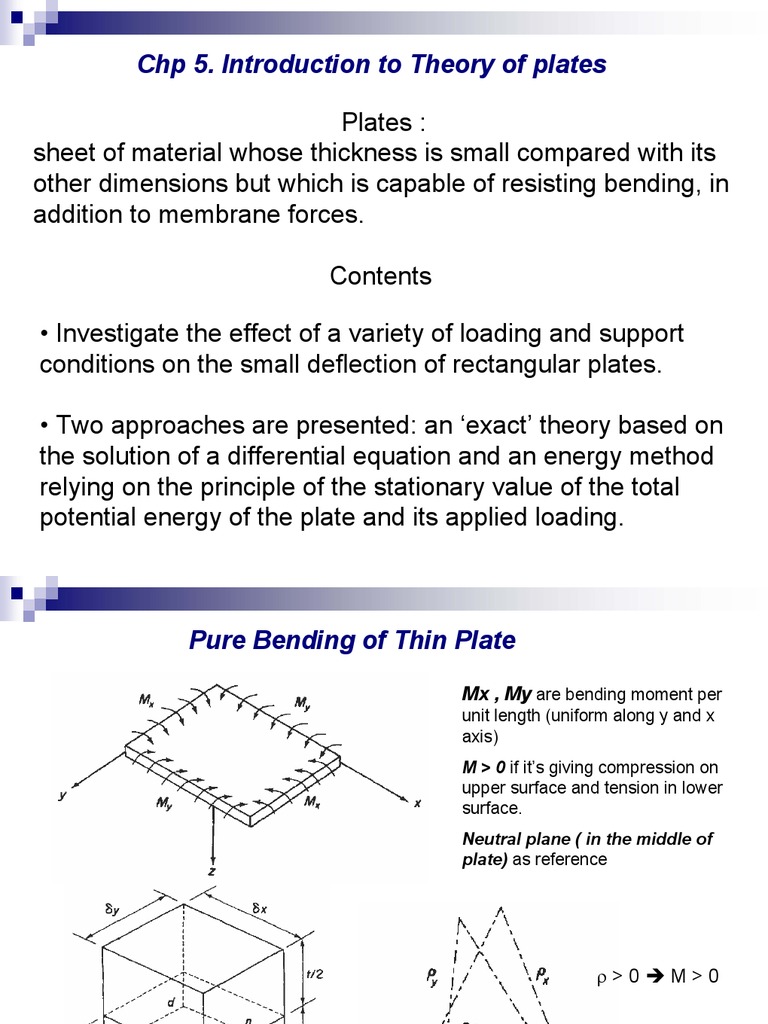 Theory of Plates Mechanic of Material | PDF | Bending | Stress (Mechanics)