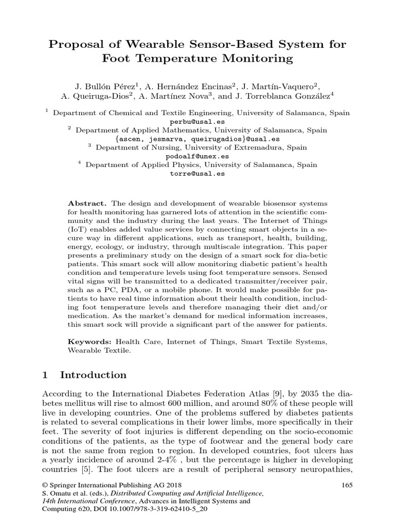 Proposal of Wearable Sensor Based System For Foot Temperature ...