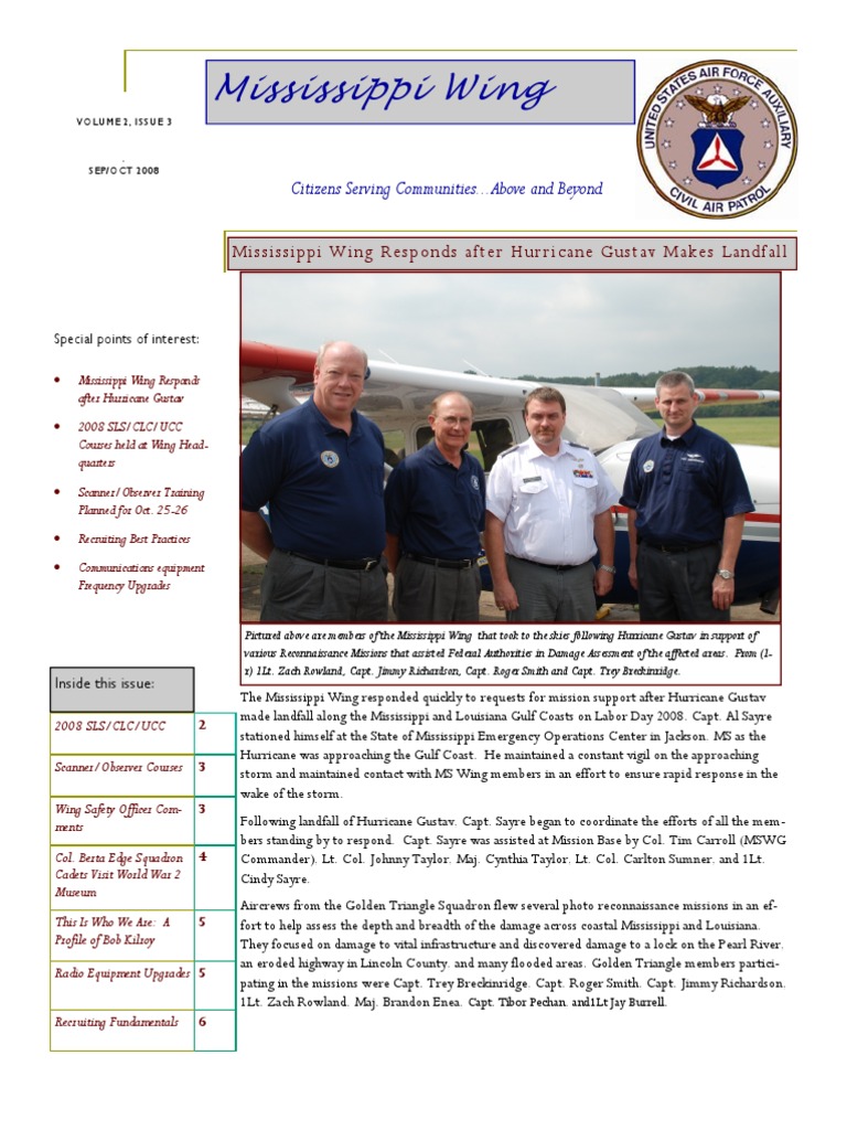 Mississippi Wing - Sep 2008 | PDF | Civil Air Patrol | Awards And ...
