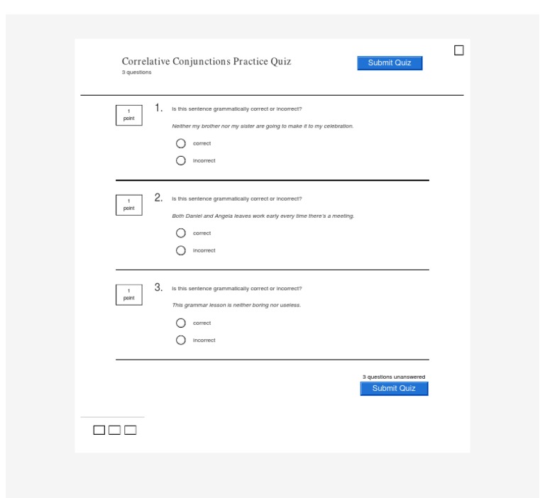 Correlative Conjunctions Practice Quiz PDF | PDF