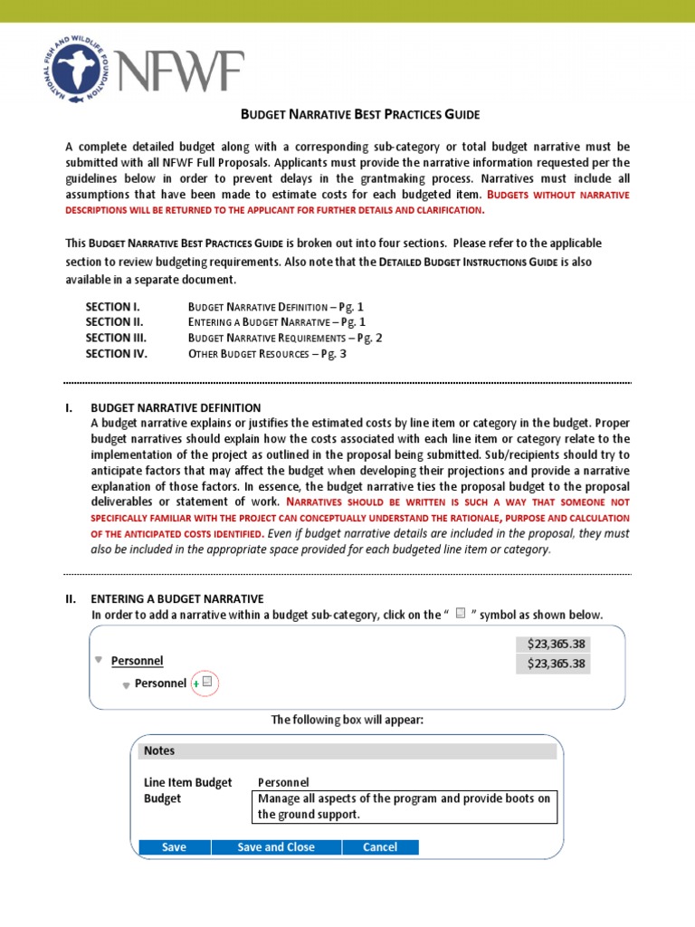 Budget Narrative Guide | PDF | Budget | Narrative
