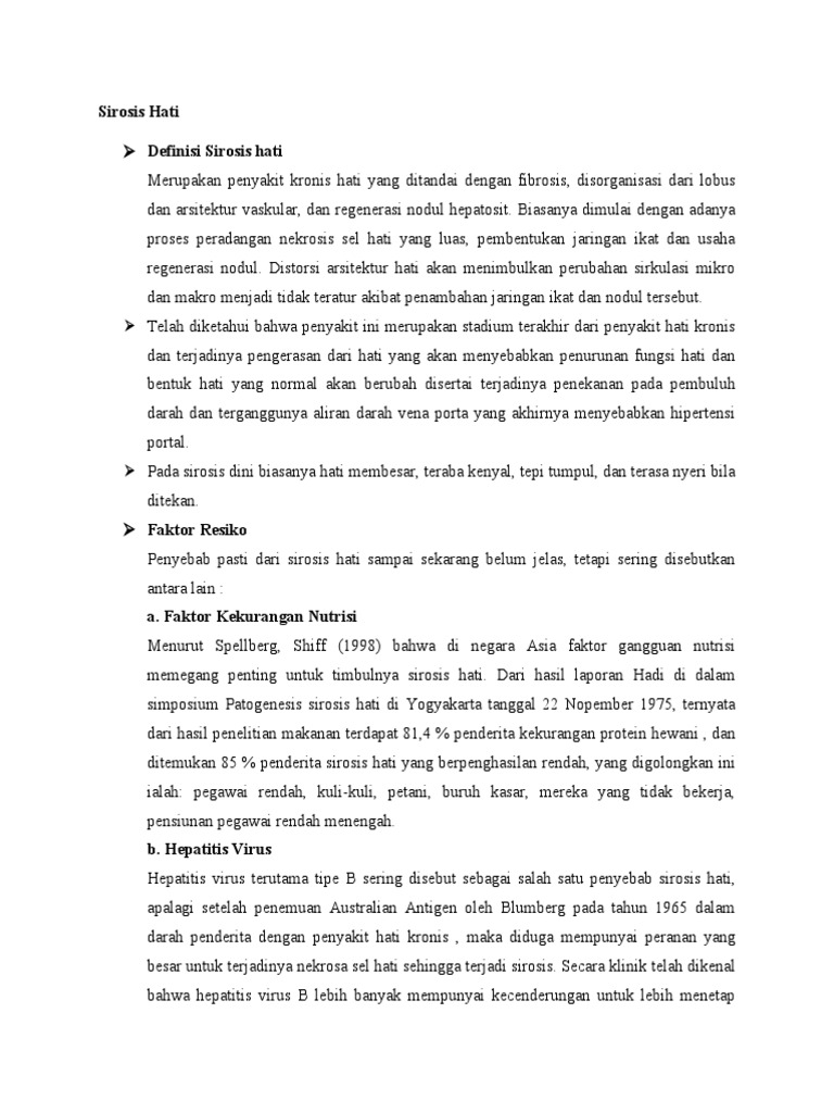 Penyebab dan Gejala Sirosis Hati | PDF | Sains & Matematika