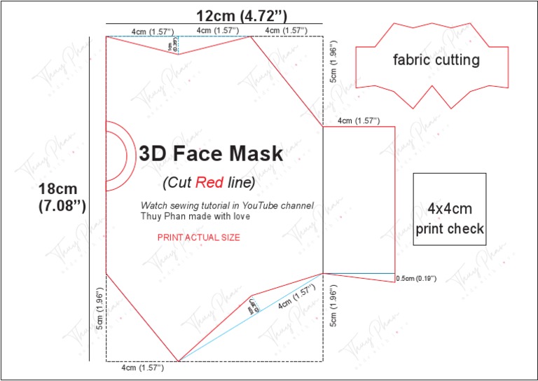 3D 1 M Size Face Mask Pattern Free PDF | PDF