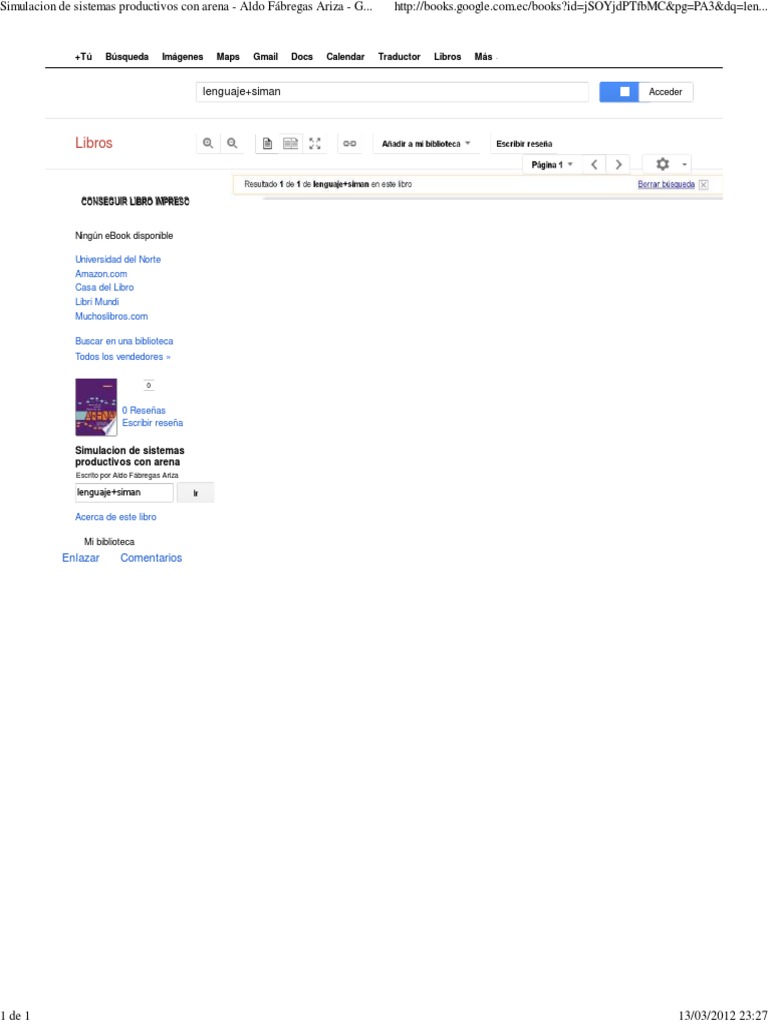 Simulacion de Sistemas Productivos Con Arena Aldo Fabregas Ariza Google Libros - Compress | PDF