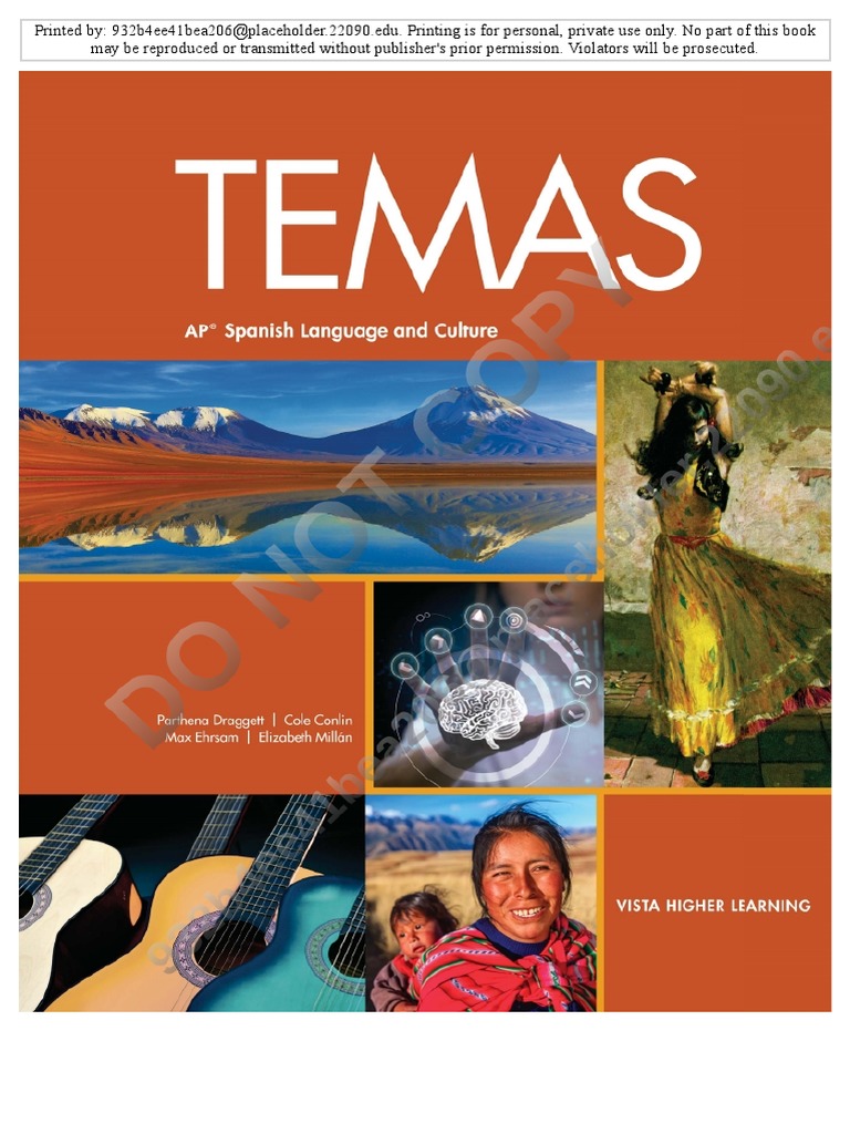 VitalSource Bookshelf - TEMAS AP® Spanish Language and Culture Textbook ...