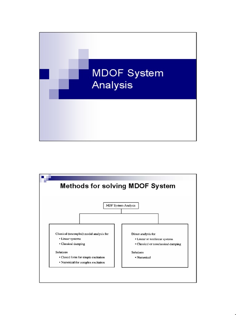 MDOF System Analysis - Direct Analysis | PDF | Equations | Algebra