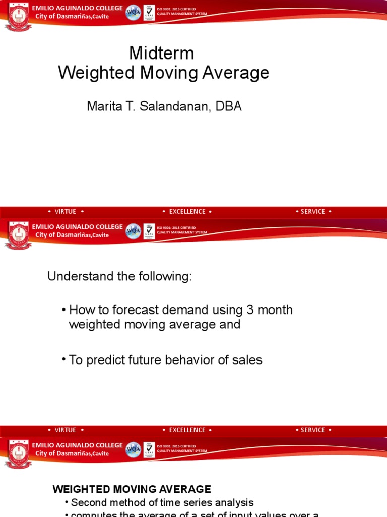 Weighted Moving Average | PDF | Moving Average | Quality Management