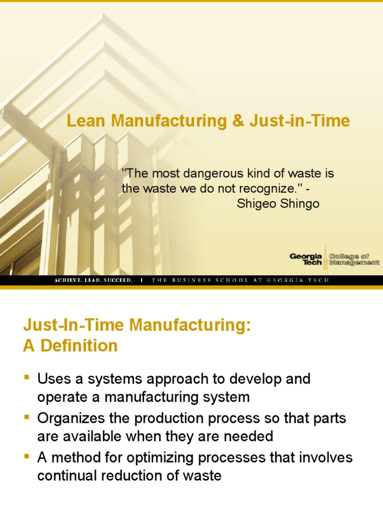 Lean Manufacturing Just in Time | PDF | Lean Manufacturing | Business ...
