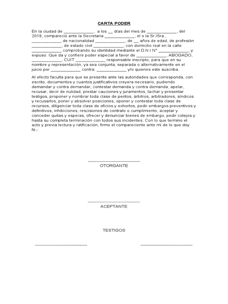 Carta Poder | PDF