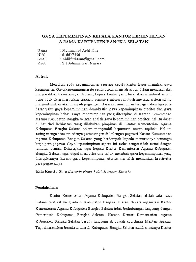 Contoh Karil Mahasiswa UT | PDF