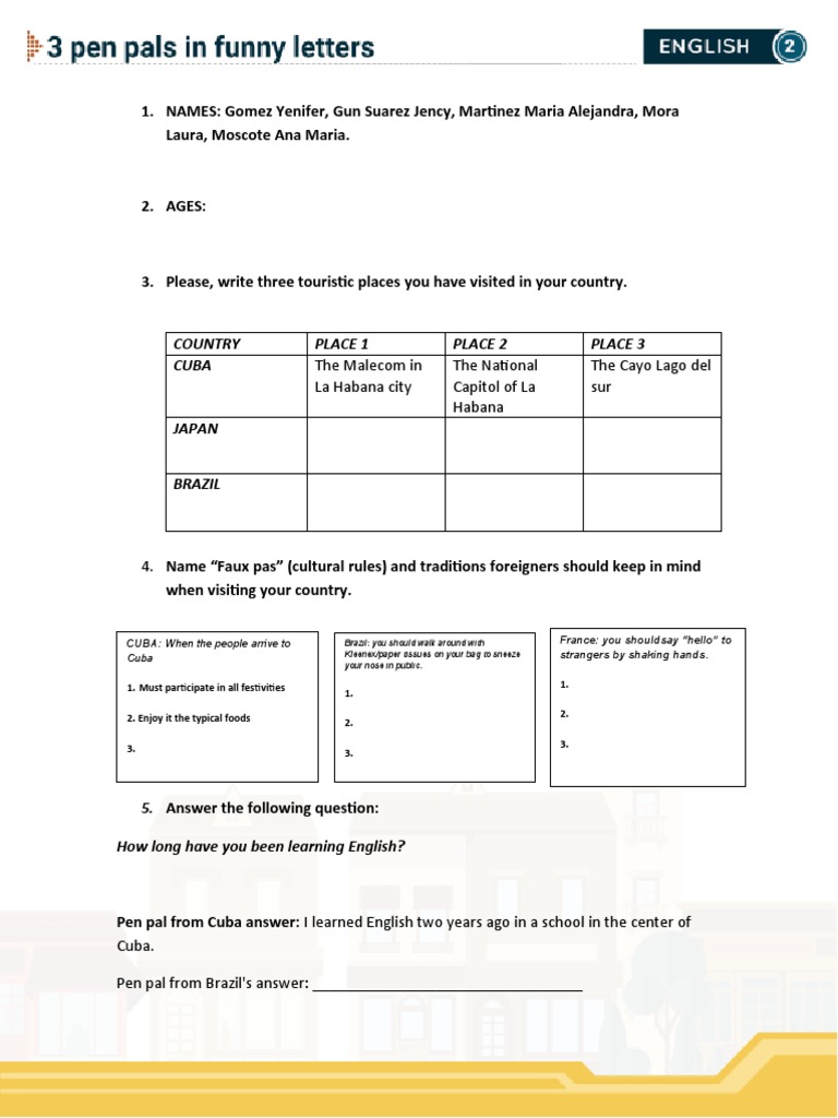 Pen Pal Application Form | PDF