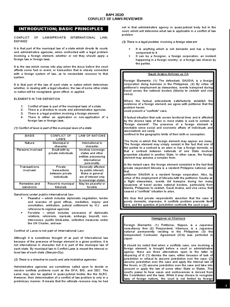 Conflict of Laws: Key Principles Explained | PDF | Jurisdiction | Lawsuit