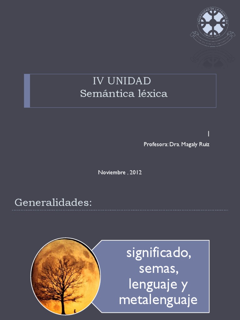 Semántica léxica: significado, semas, lenguaje y metalenguaje | PDF ...