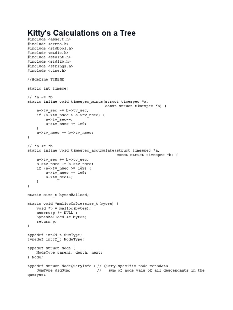 Kitty's Calculations On A Tree | PDF | Object Oriented Programming | Computer Data