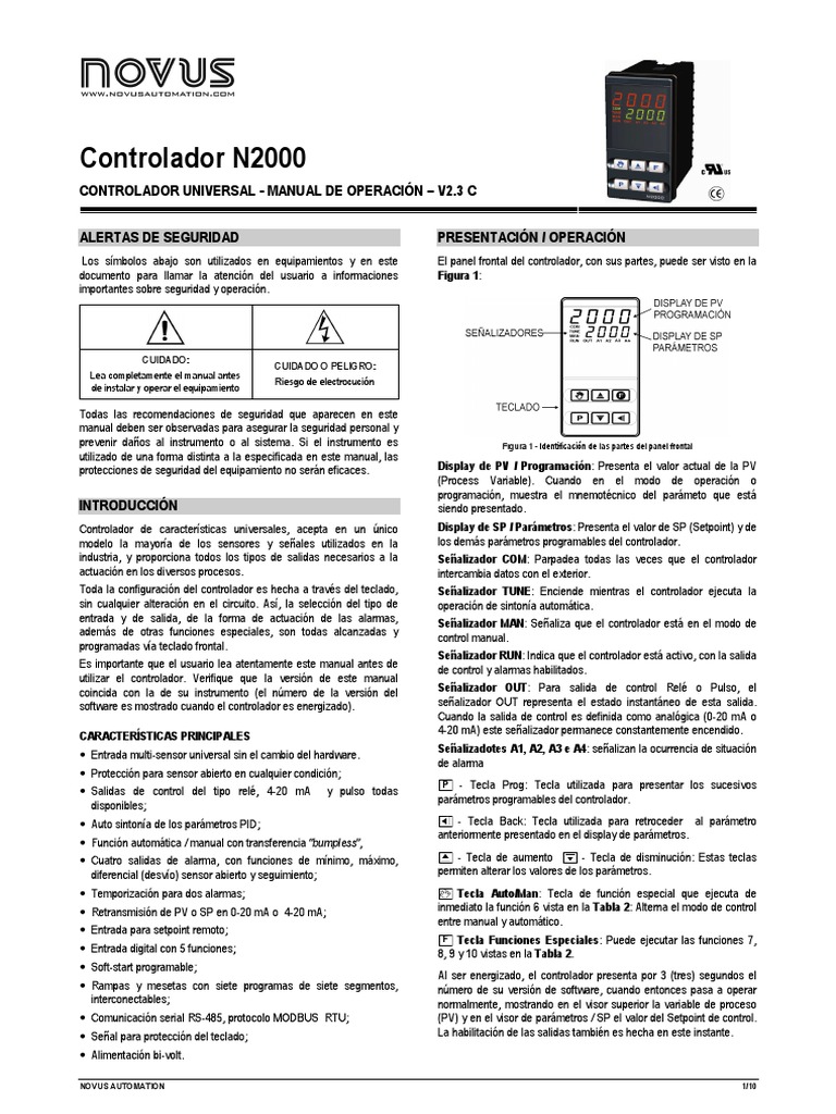 Manual Novus | PDF | Relé | Par termoeléctrico