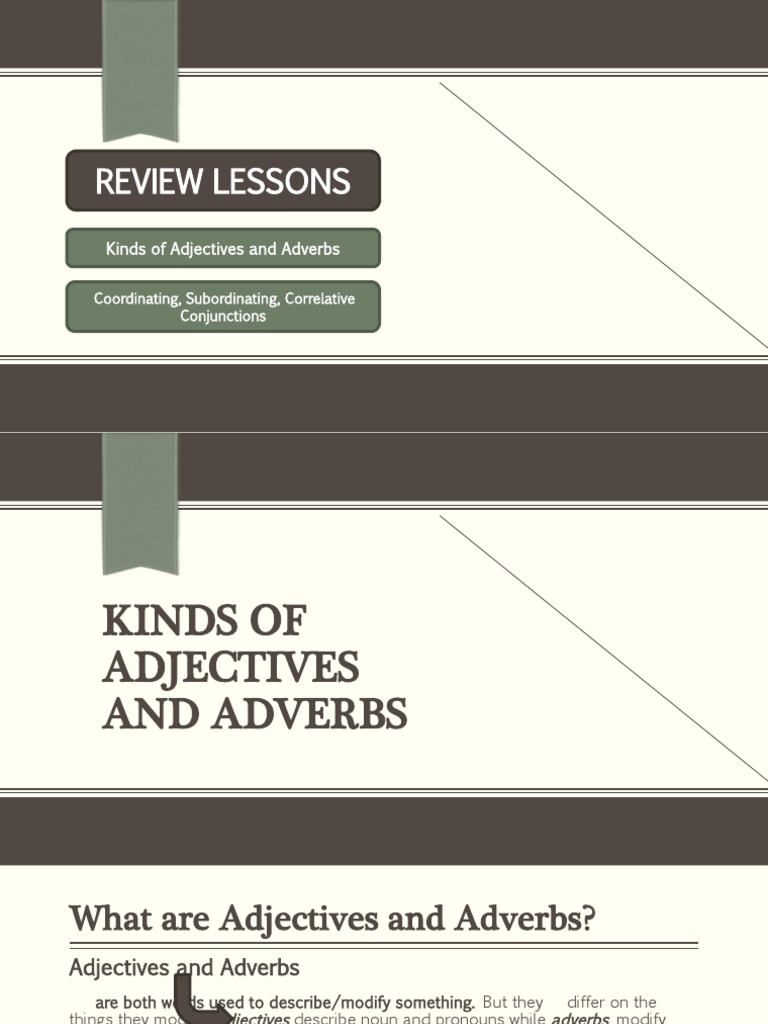 Review Lessons - Language 5 | PDF | Adjective | Adverb