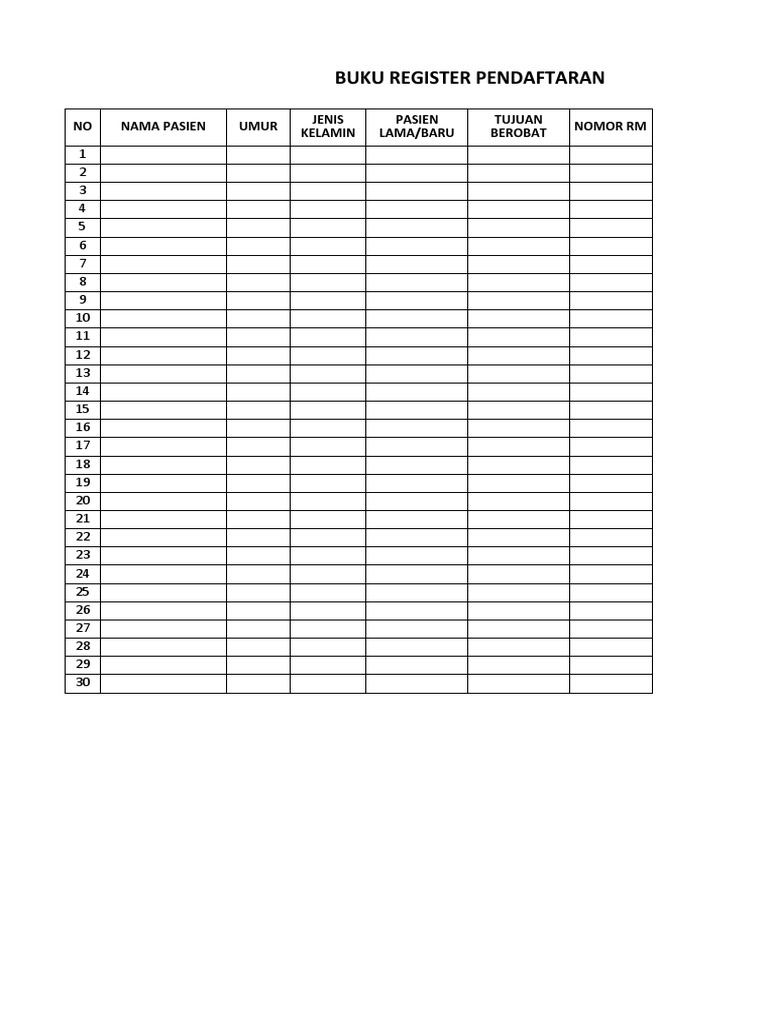 Buku Register Pendaftaran | PDF