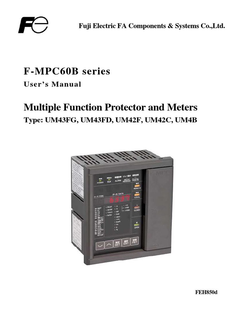 F-MPC60B Series: User's Manual | PDF | Power Supply | Electrical Wiring