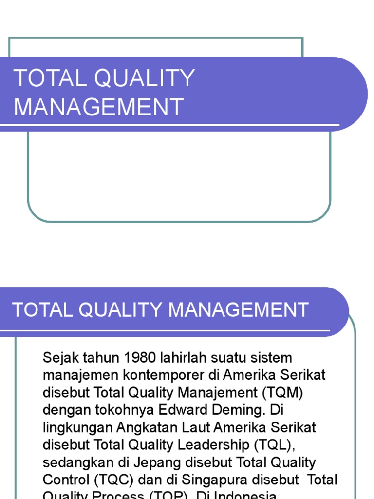 Total Quality Management | PDF | Karier & Perkembangan | Pengembangan Diri