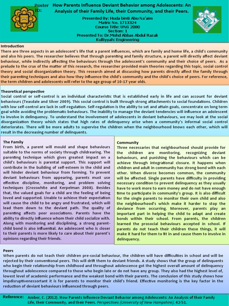 The Influence of Parenting on Adolescent Deviance: A Study of Family ...