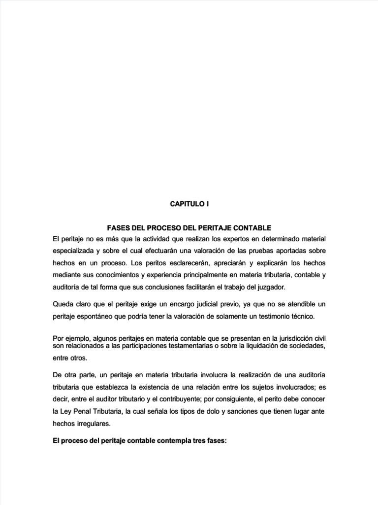 Fases del Peritaje Contable Judicial | PDF | Testigo experto | Contabilidad