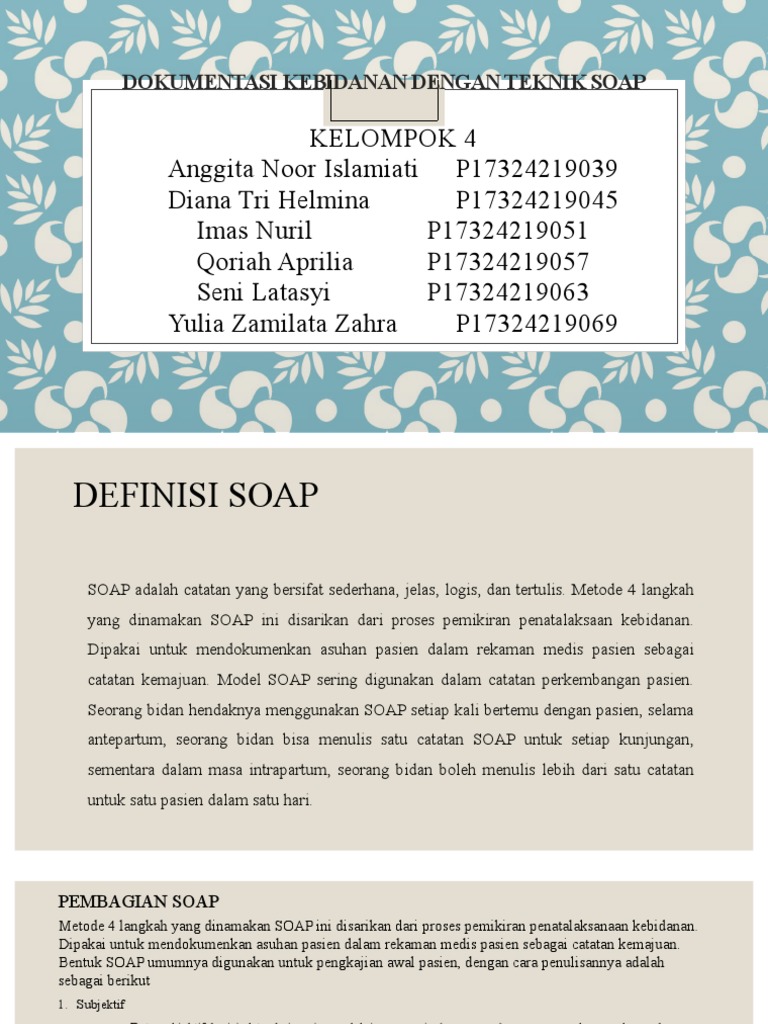 Dokumentasi Kebidanan Dengan Teknik Soap | PDF