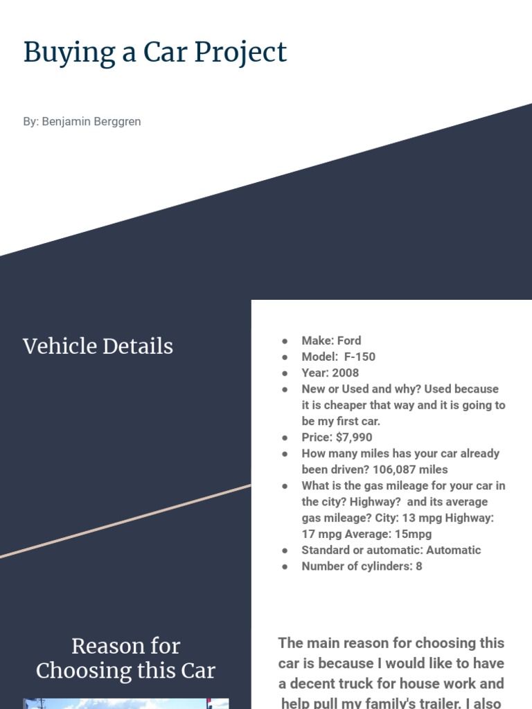 Benjamin Berggren - Car Buying Project | Download Free PDF | Deductible ...