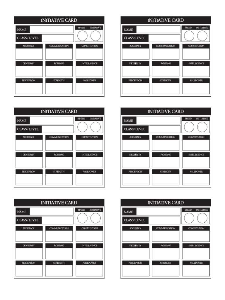 Dragon Age - Initiative Cards | PDF