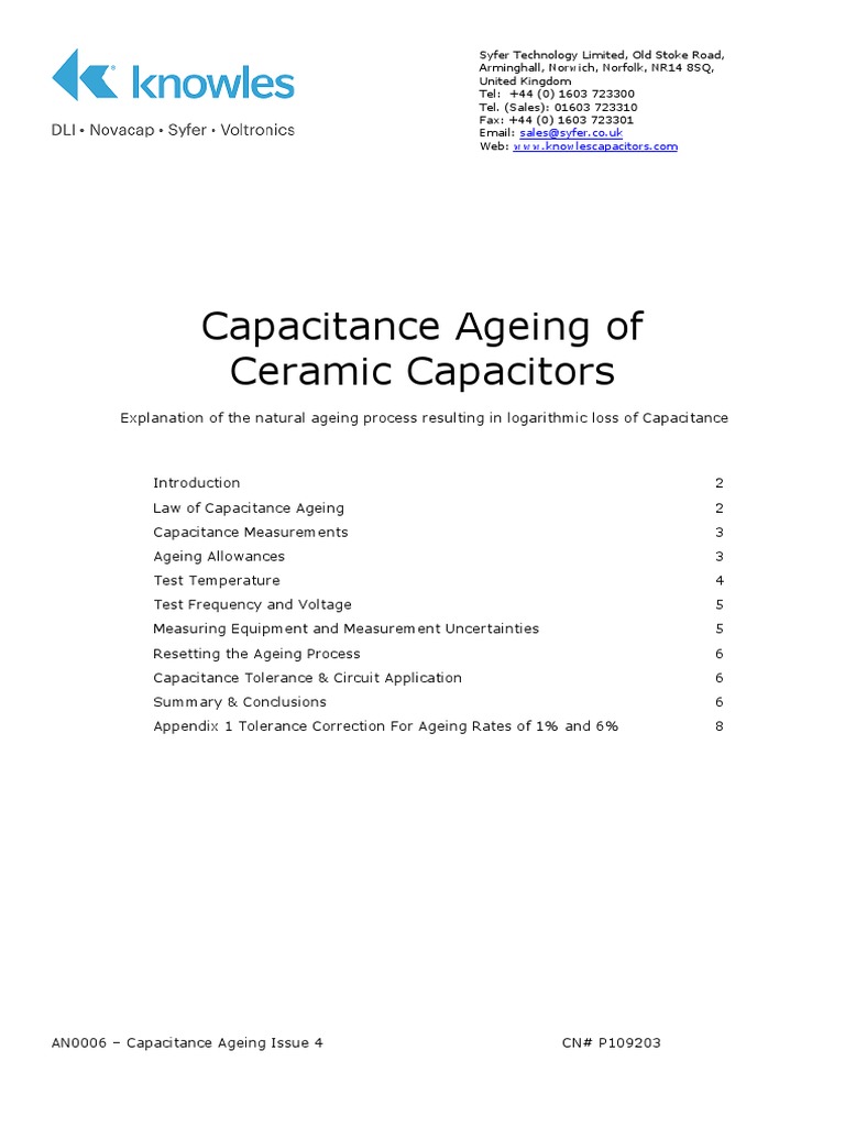 Capacitance Ageing in Ceramic Capacitors | PDF | Dielectric | Capacitor