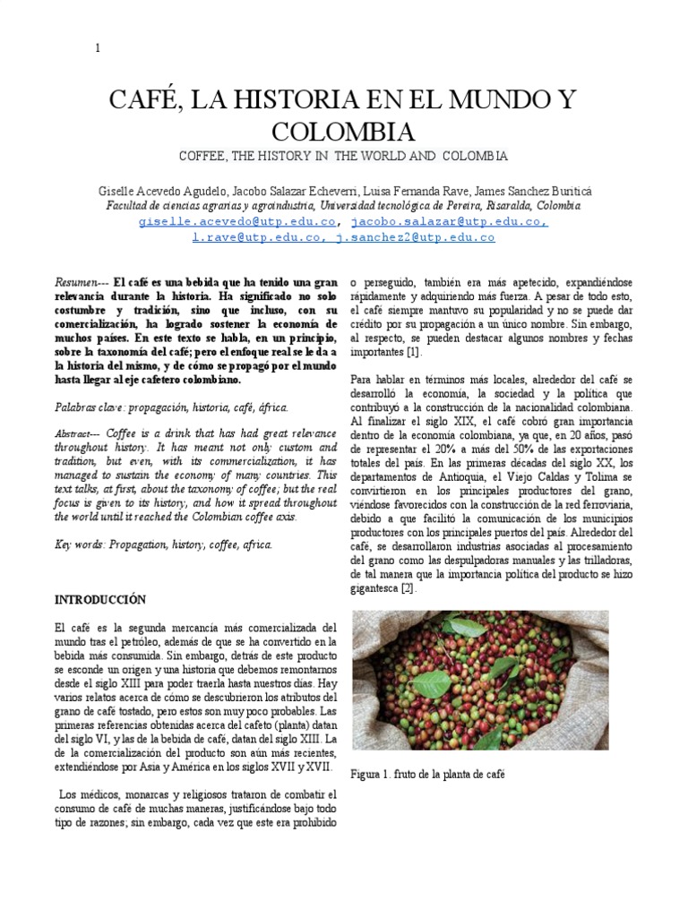 Historia Del Café Pdf Pdf Café Américas