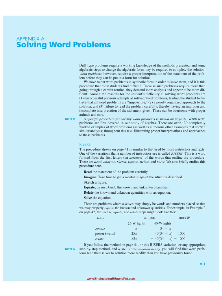 Solving Word Problems | PDF | Cognition | Teaching Mathematics