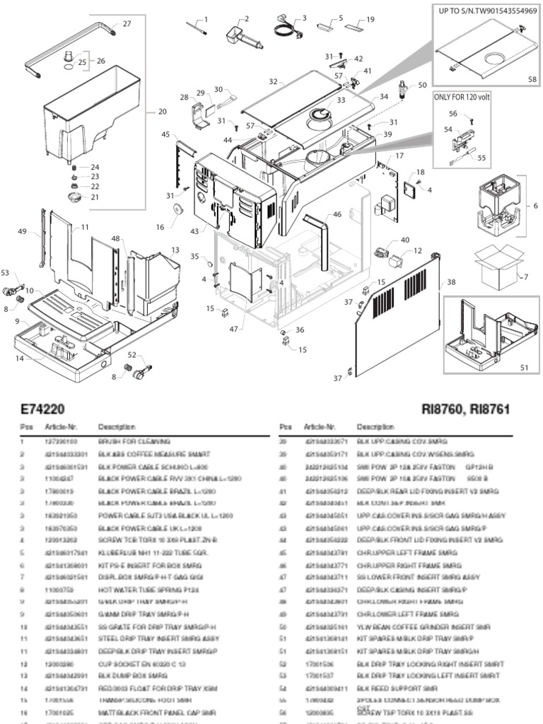 Gaggia Anima Parts and Diagrams Guide | PDF | Plumbing | Tools