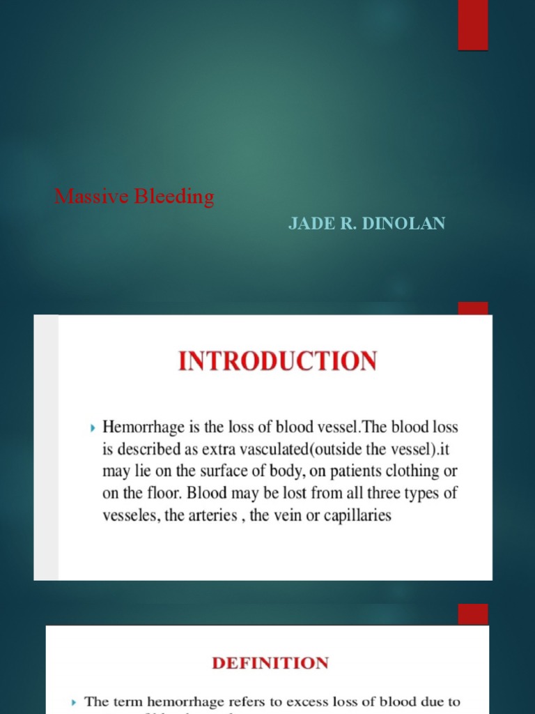 Understanding Massive Bleeding Management | PDF