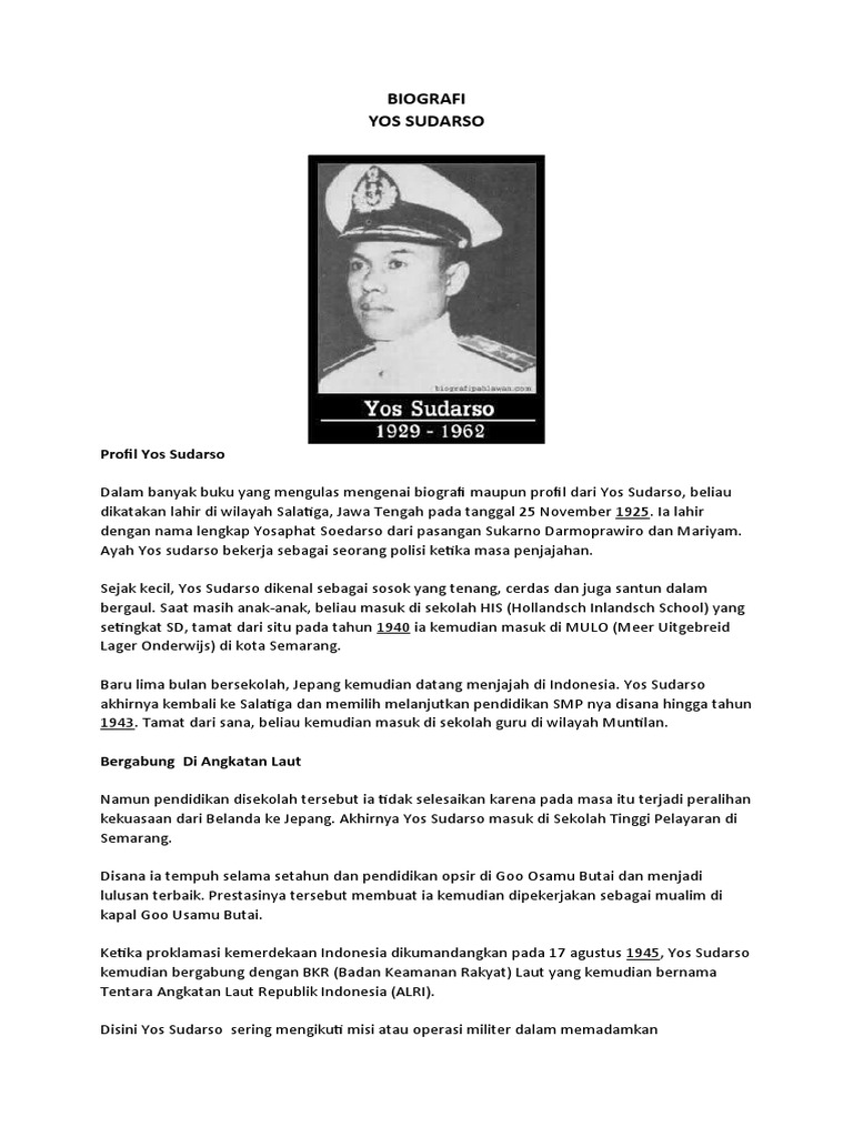 Biografi Yos Sudarso | PDF