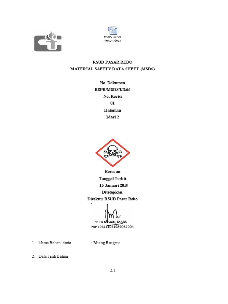 MSDS Bluing Reagent | PDF