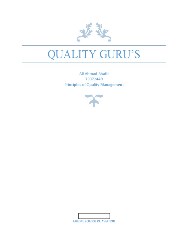 Quality Gurus and Their Contributions | PDF | Quality Management | Quality