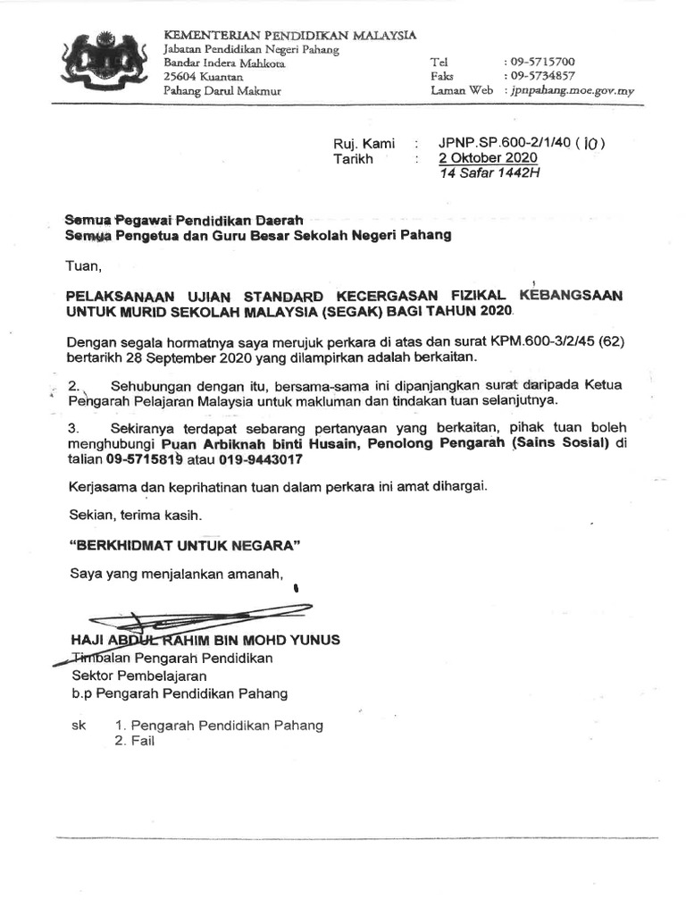 Pelaksanaan Ujian Standard Kecergasan Fizikal Kebangsaan Untuk Murid ...