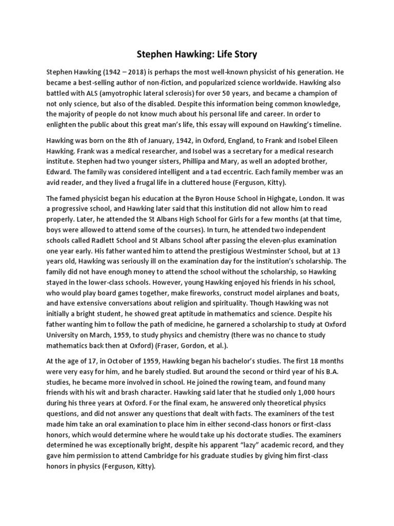 The Life and Career of Stephen Hawking: From Brilliant Student to ...