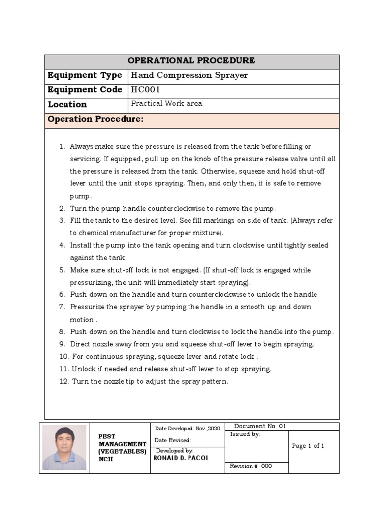 Hand Compression Sprayer Guide | PDF