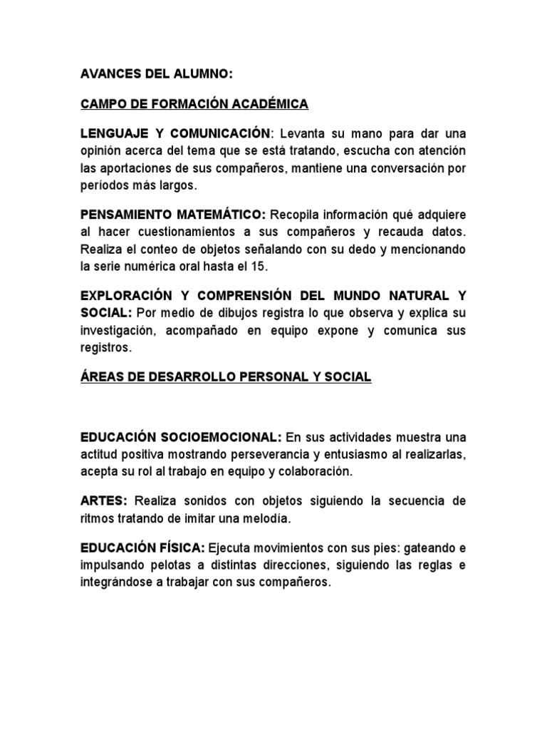 Reportes de Evaluacion Tercer Grado | PDF | Comunicación | Desarrollo ...