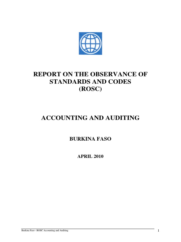 Report On The Observance of Standards and Codes (ROSC) : Burkina Faso ...