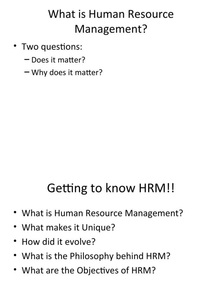 HRM Lecture 1 | PDF | Human Resource Management | Human Resources